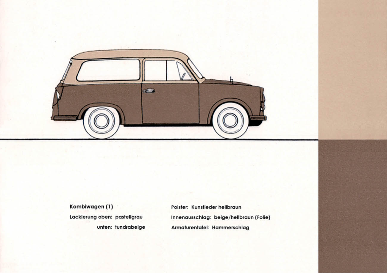 Trabant Kombi 1960-61 Farbpalette