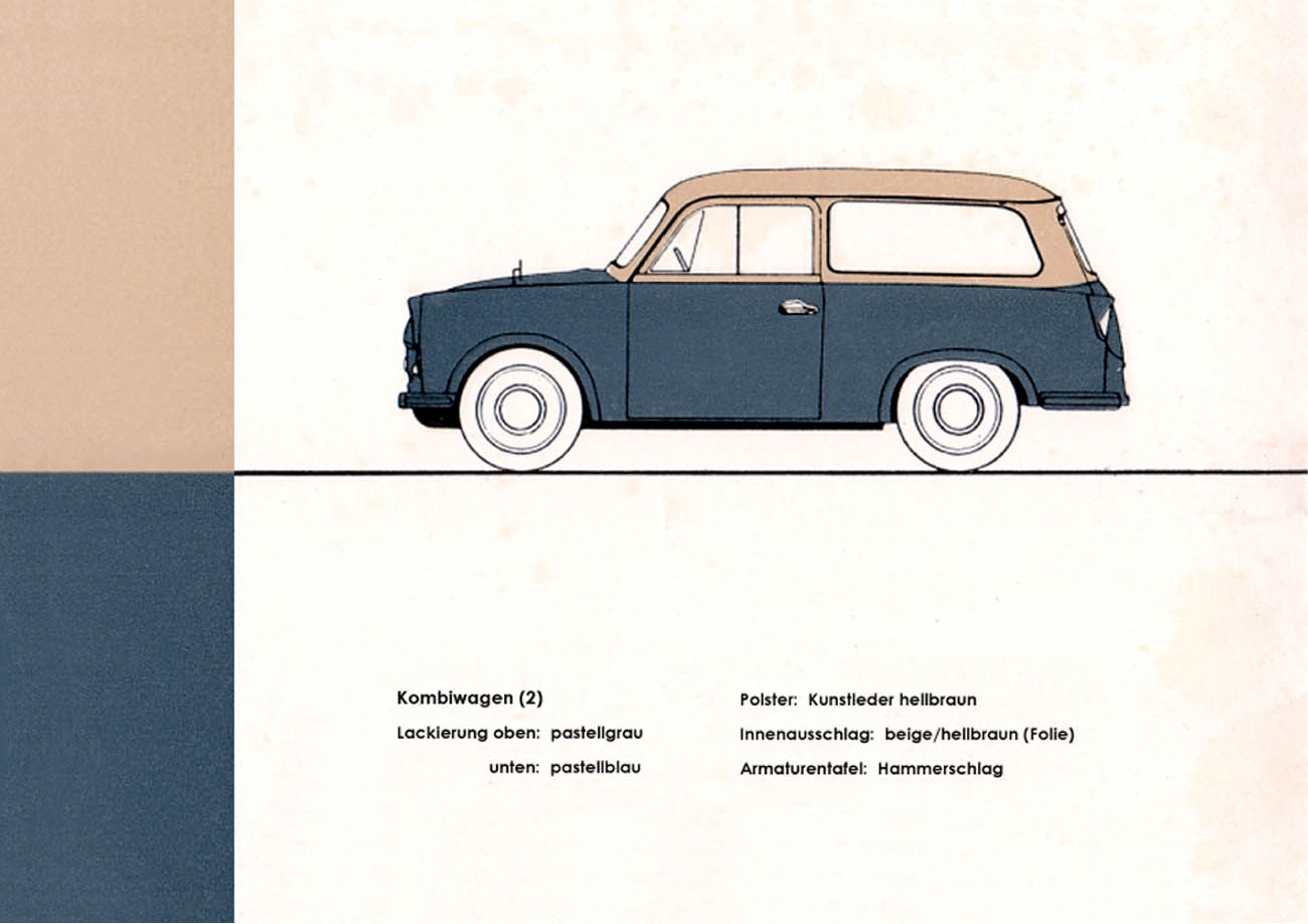 Trabant Kombi 1960-61 Farbpalette